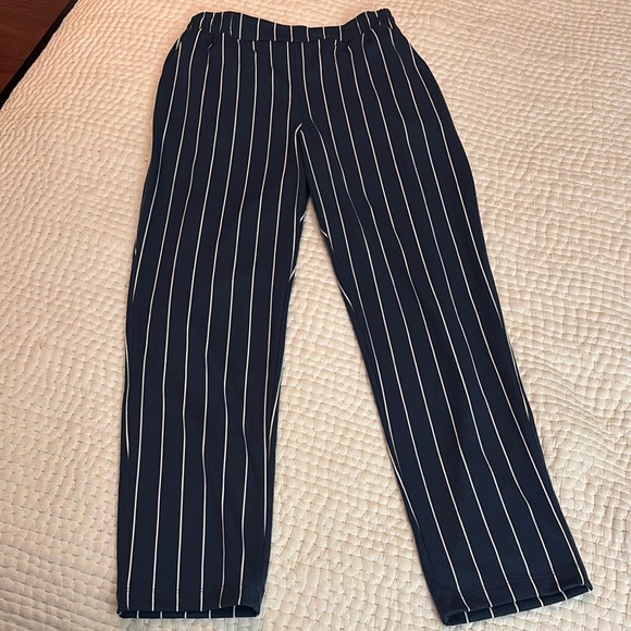 LuLaRoe | Pants & Jumpsuits | Lularoe Lena Navy Blue And White Pants ...